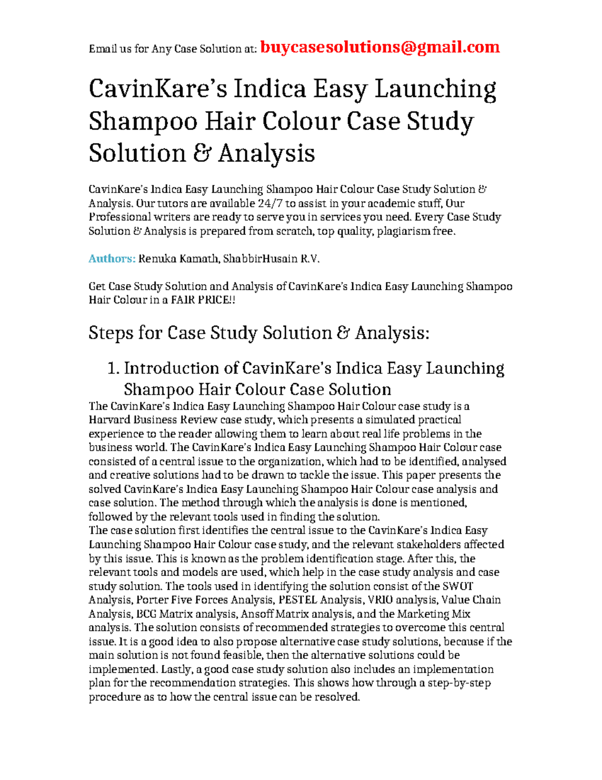 Cavin Kare’s Indica Easy Launching Shampoo Hair Colour Case Study ...