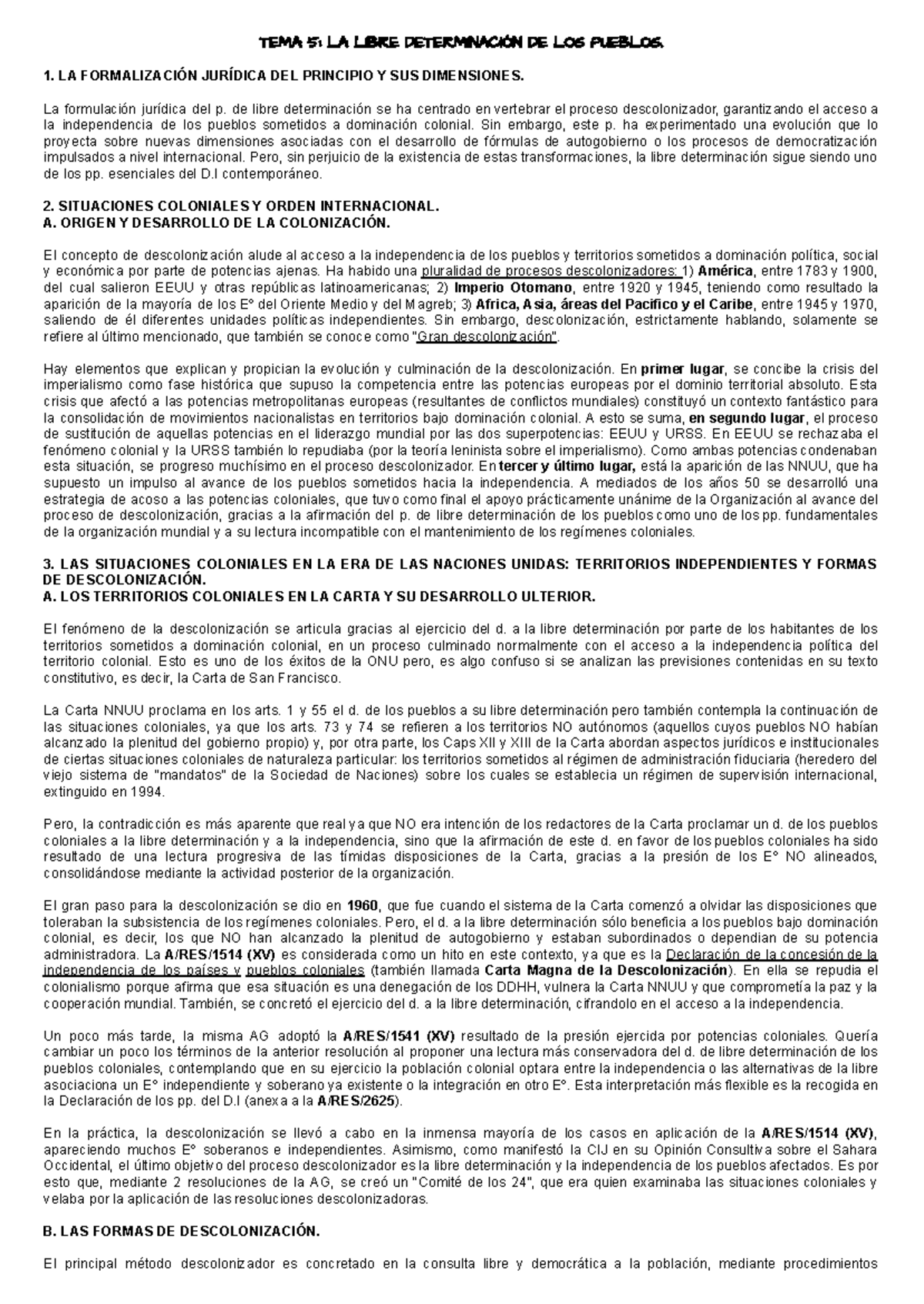 tema 5: libre determinación de los pueblos - TEMA 5 : LA LIBRE ...