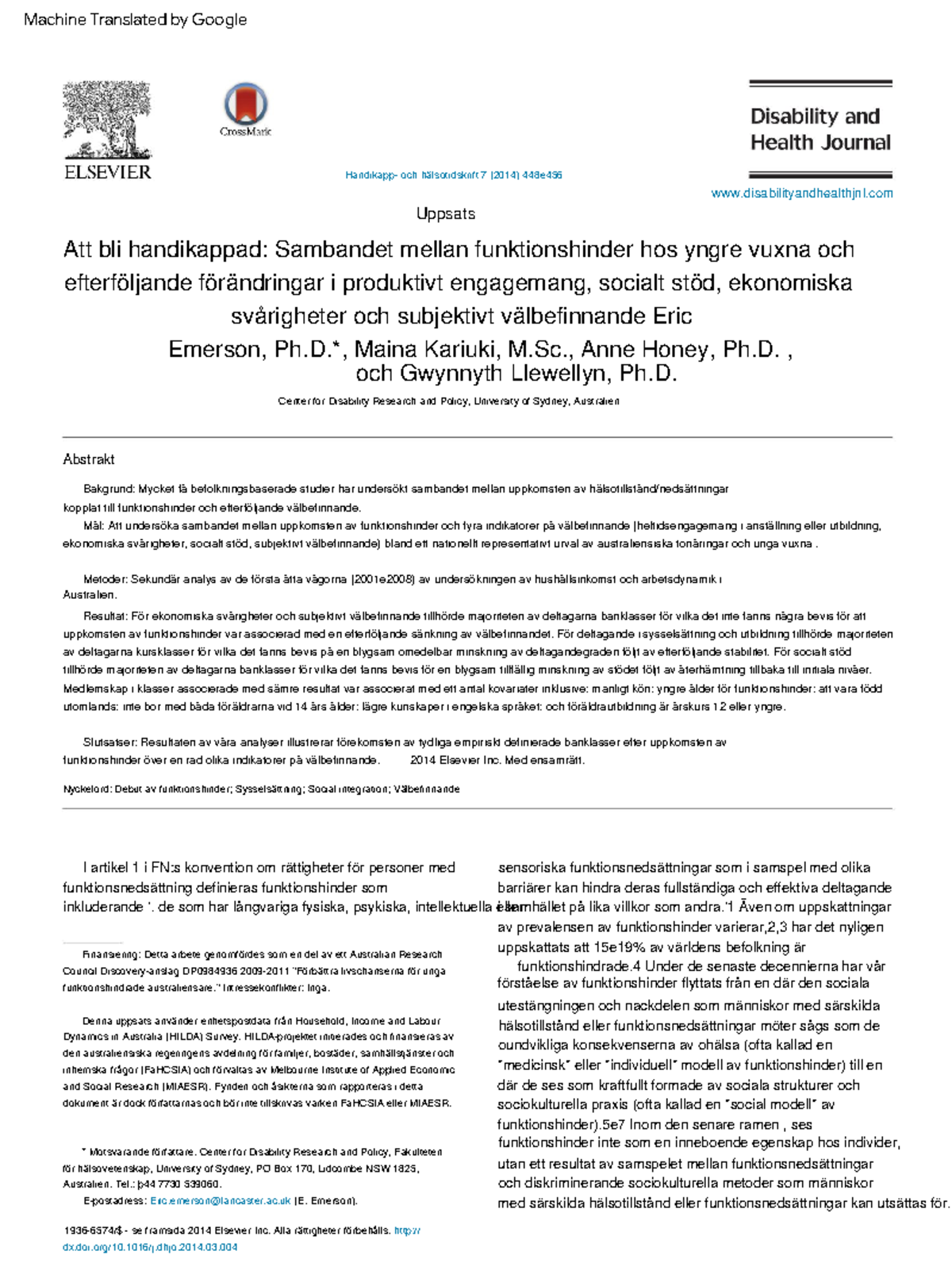 Emerson mfl - Uppsats disabilityandhealthjnl Att bli handikappad ...