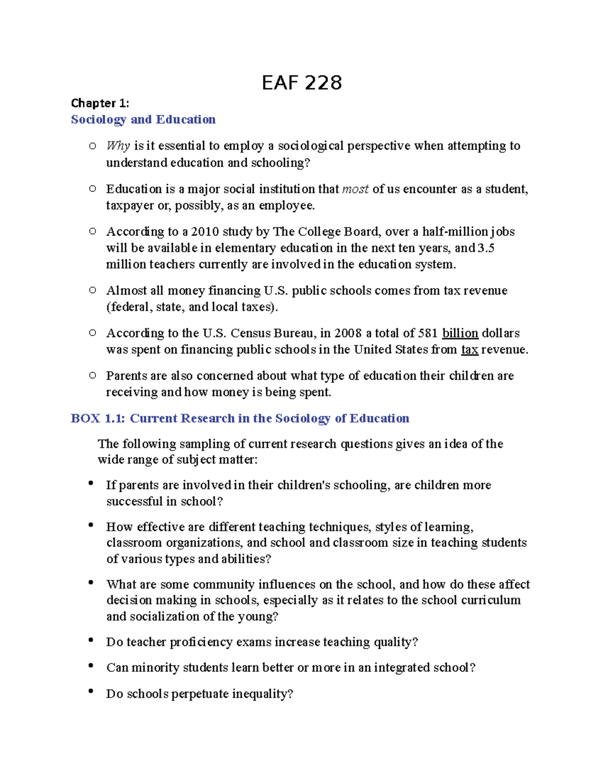 EAF 228 Chapter 1 10 Book Notes EAF 228 Chapter 1 Sociology And eaf-228-chapter-1-10-book-notes-eaf-228-chapter-1-sociology-and