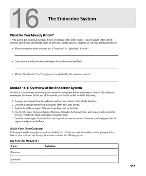 Week 1 - Endocrine system - Chapter 16 Module 16 Overview of the ...