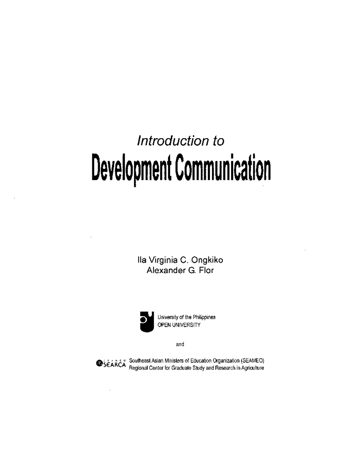 Devc 202 Intro To Dev Com Unit I 4 Introduction To Development Communication A Third World