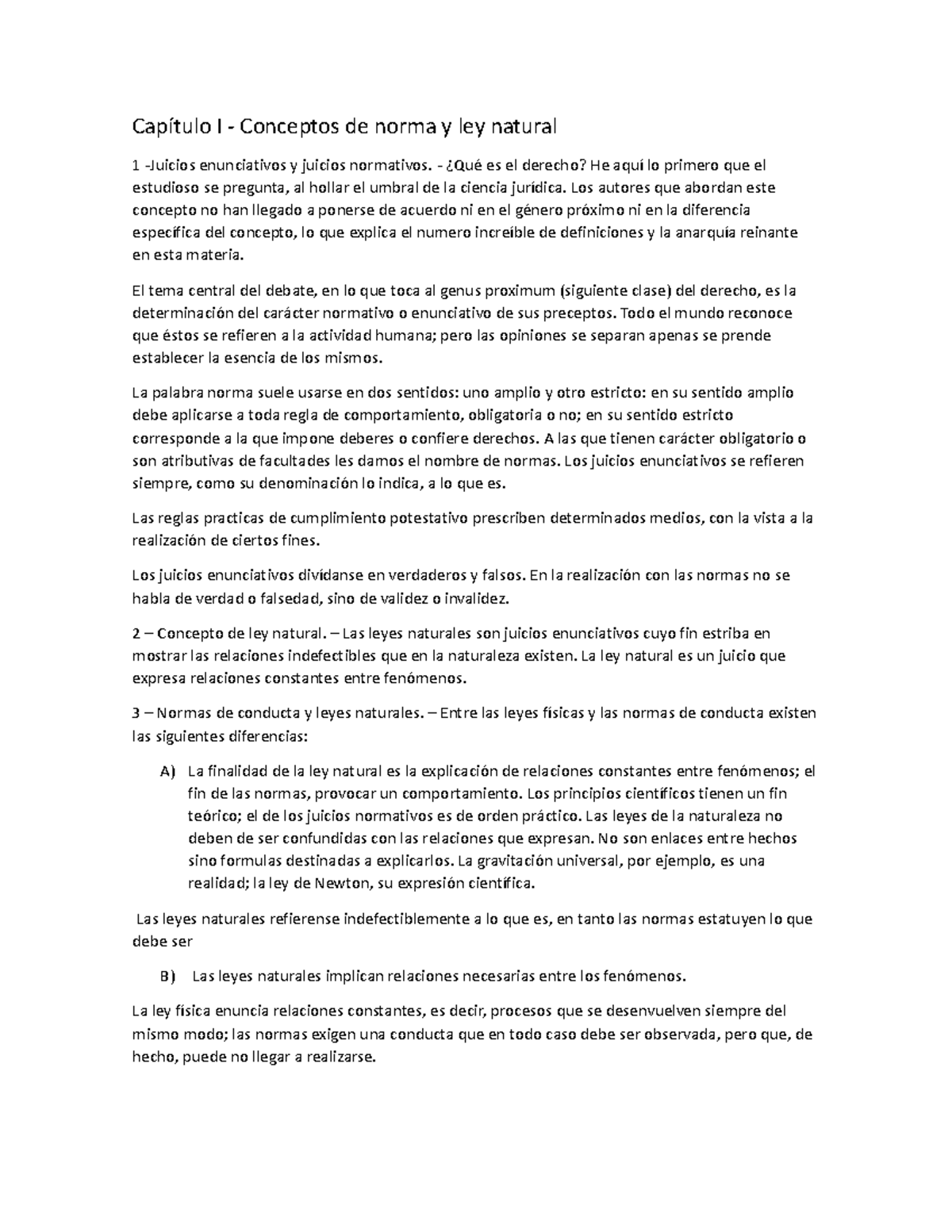 Resumen Capitulos I, II y III - Introduccion al estiudio del derecho de Maynez - Capítulo I ...