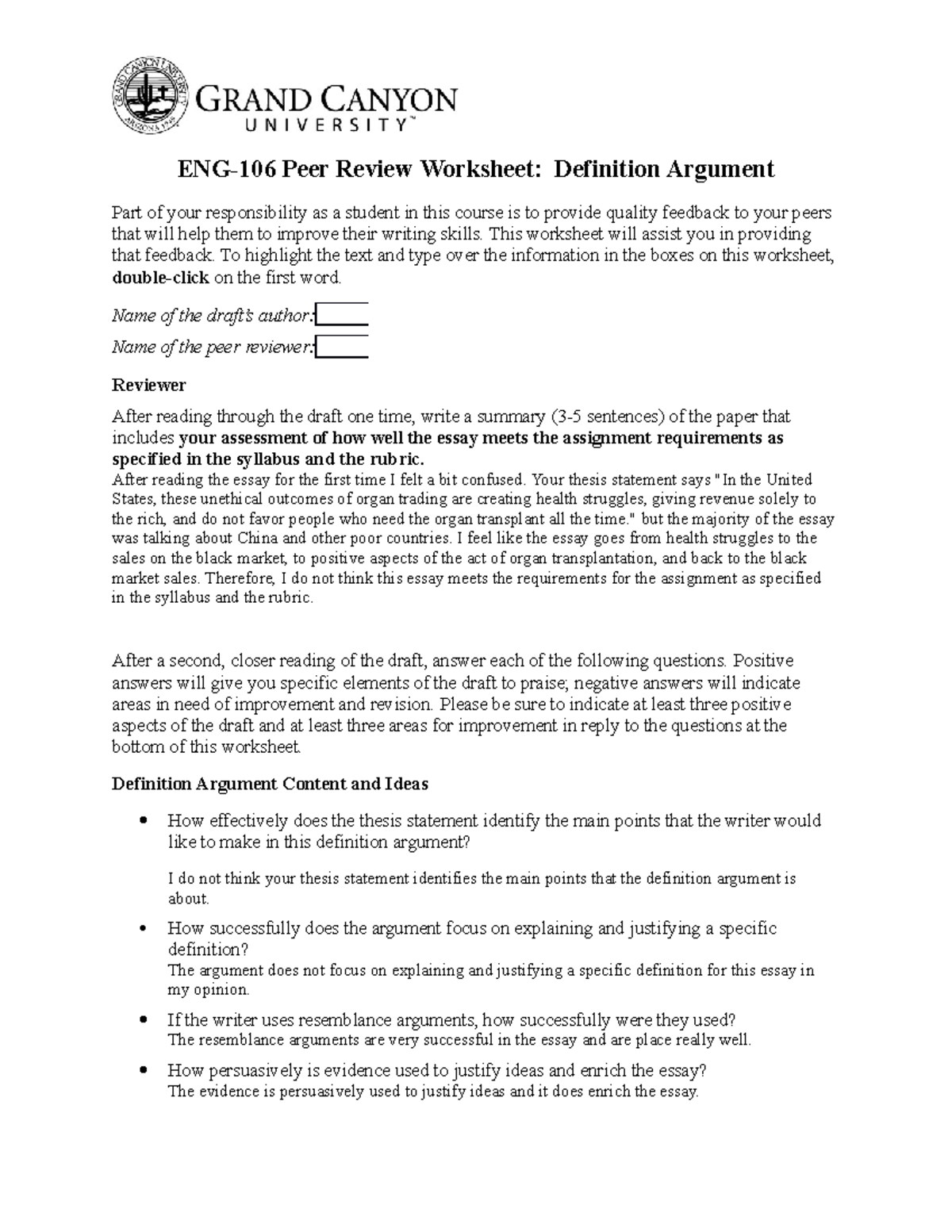 ENG106 Definition Peer Review Worksheet - ENG-106 Peer Review Worksheet ...