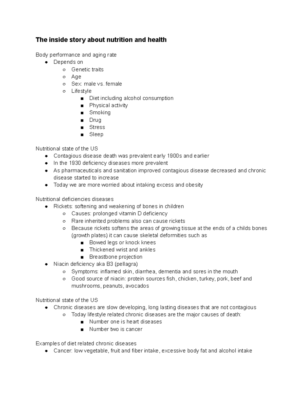 Ch. 3 notes - The inside story about nutrition and health Body ...