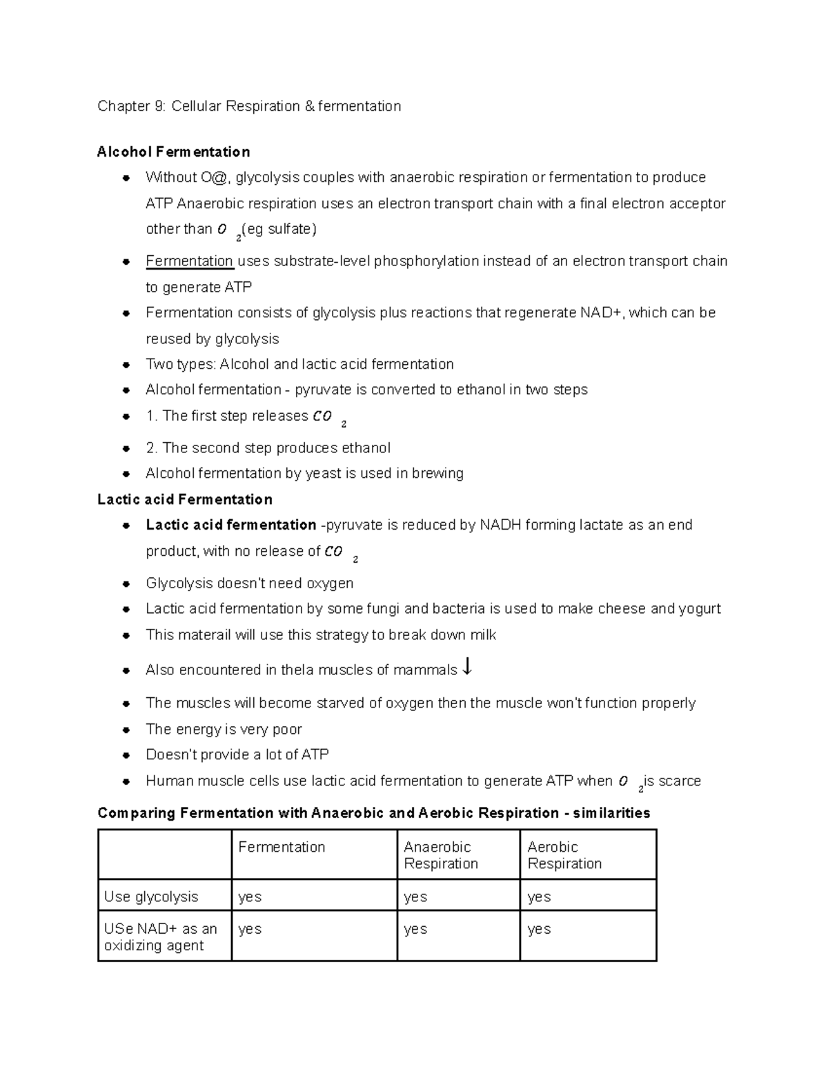 Bio Lecture 14 - Chapter 9: Cellular Respiration & fermentation Alcohol ...
