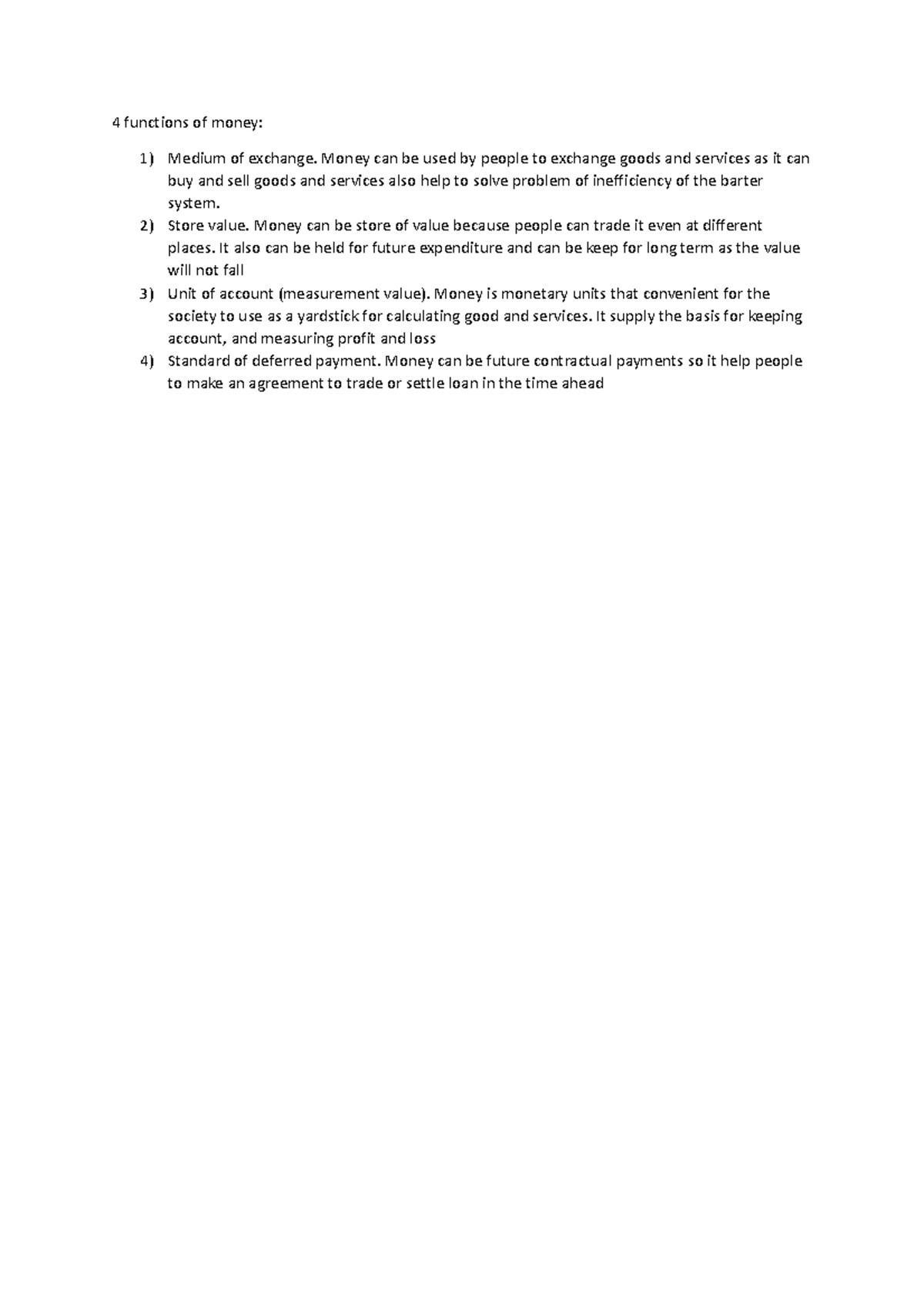 Eco infographic - 4 functions of money: 1) Medium of exchange. Money ...