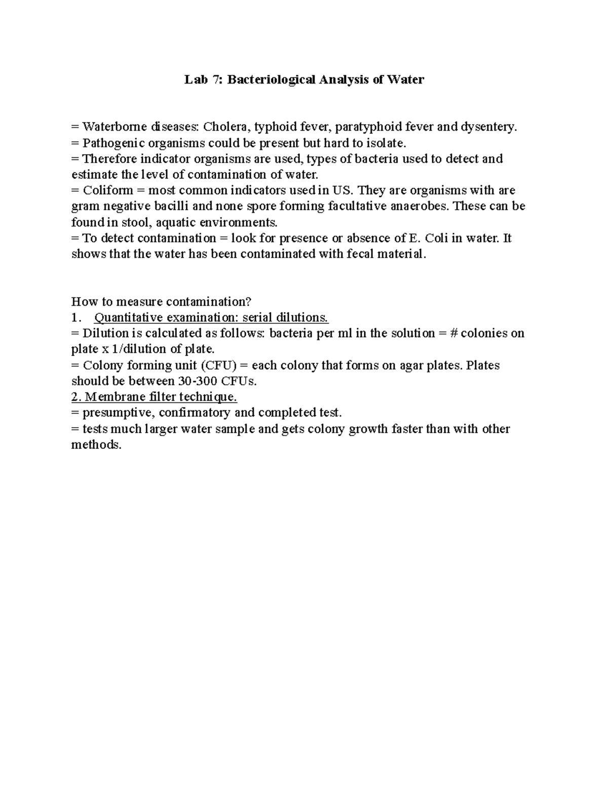 Lab 7 Bacteriological Analysis Of Water Pathogenic Organisms Could lab-7-bacteriological-analysis-of-water-pathogenic-organisms-could