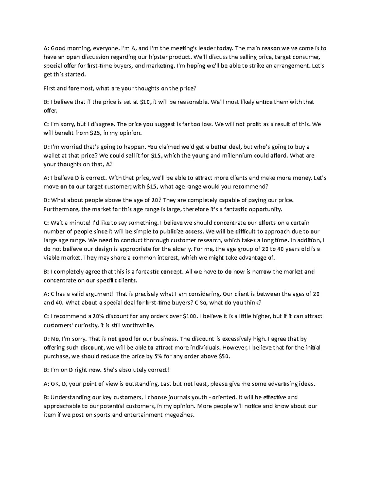 Meeting page 41 - A: Good morning, everyone. I'm A, and I'm the meeting ...