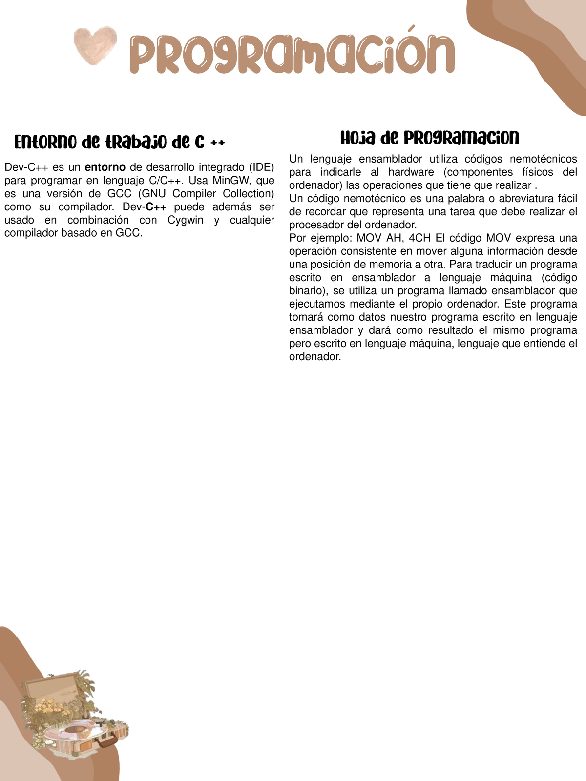 Programacion - tarea 1 parcial 1 - Dev-C++ es un entorno de desarrollo ...