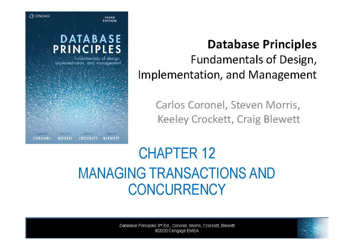 INF3703 Chapter 12 Managing Transactions Concurrency Colonel 3e 2021 ...