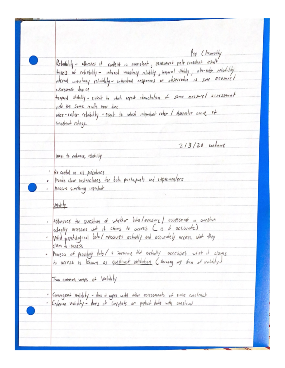 Ways to Enhance Reliability - PSY 24900 - Studocu