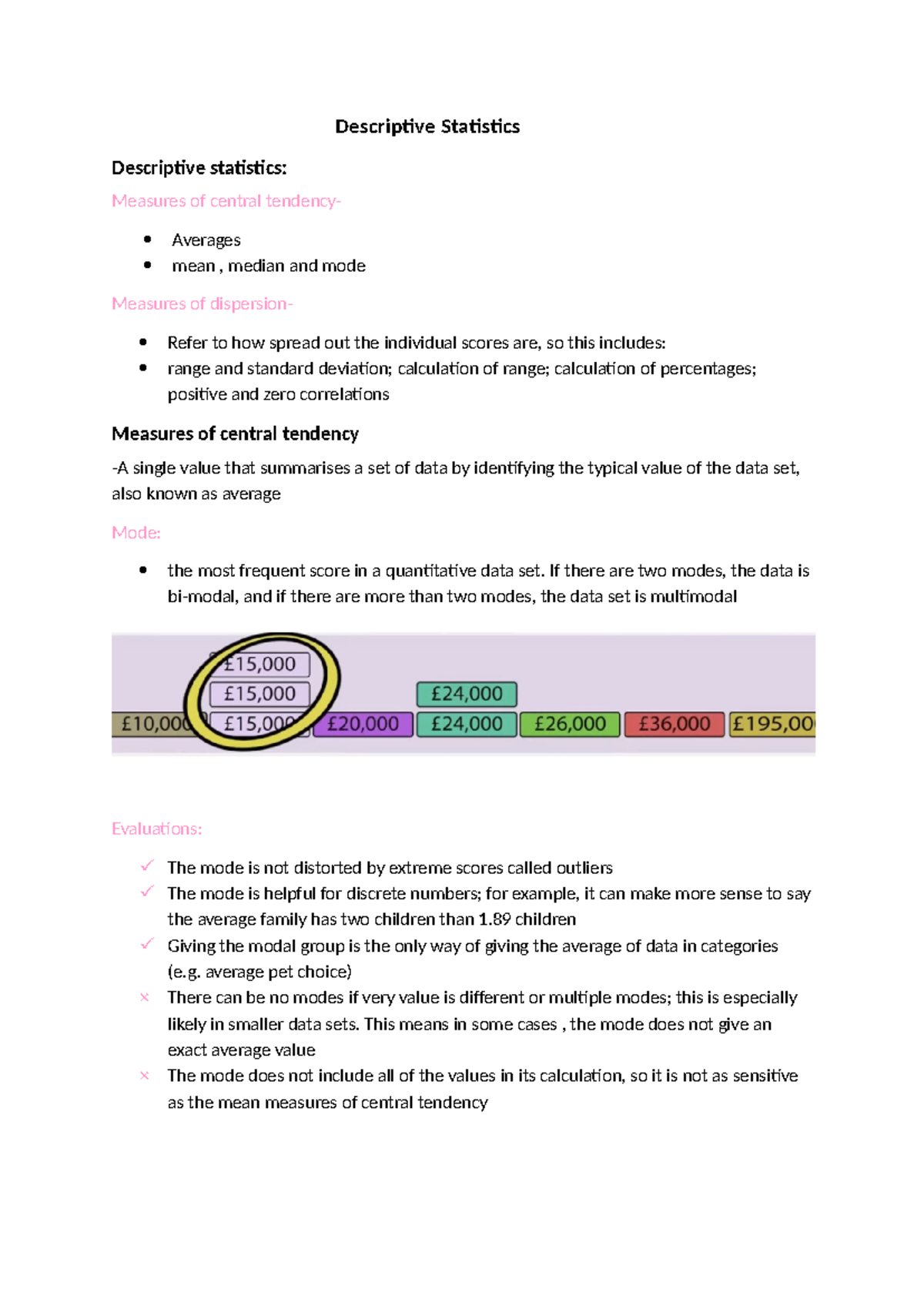 Descriptive Statistics - Descriptive Statistics Descriptive statistics: Measures of central ...