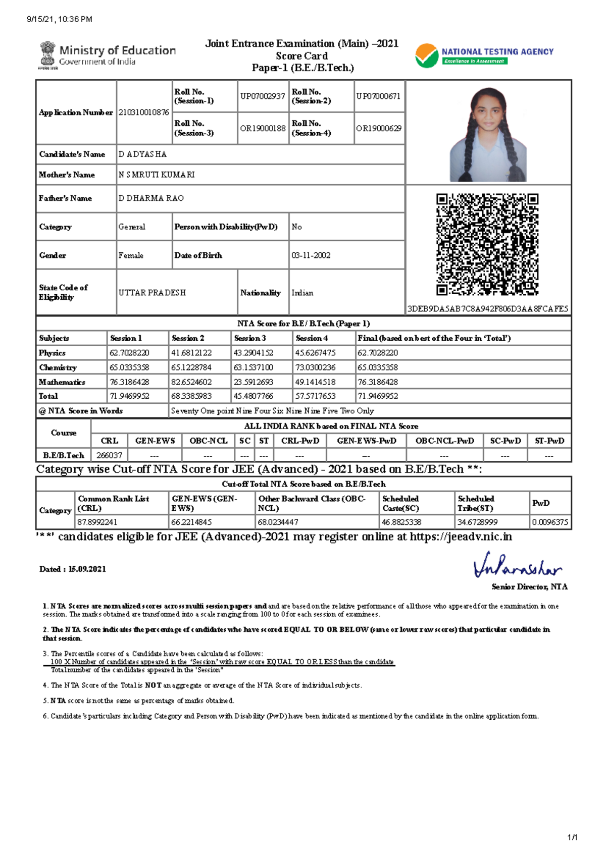 AD Degal - mbkhb - 9/15/21, 10:36 PM 1/ Joint Entrance Examination ...