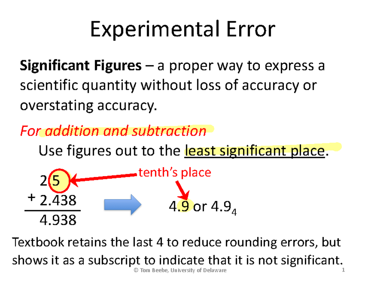 01. Error and Statistics - Experimental Error **Significant Figures ...