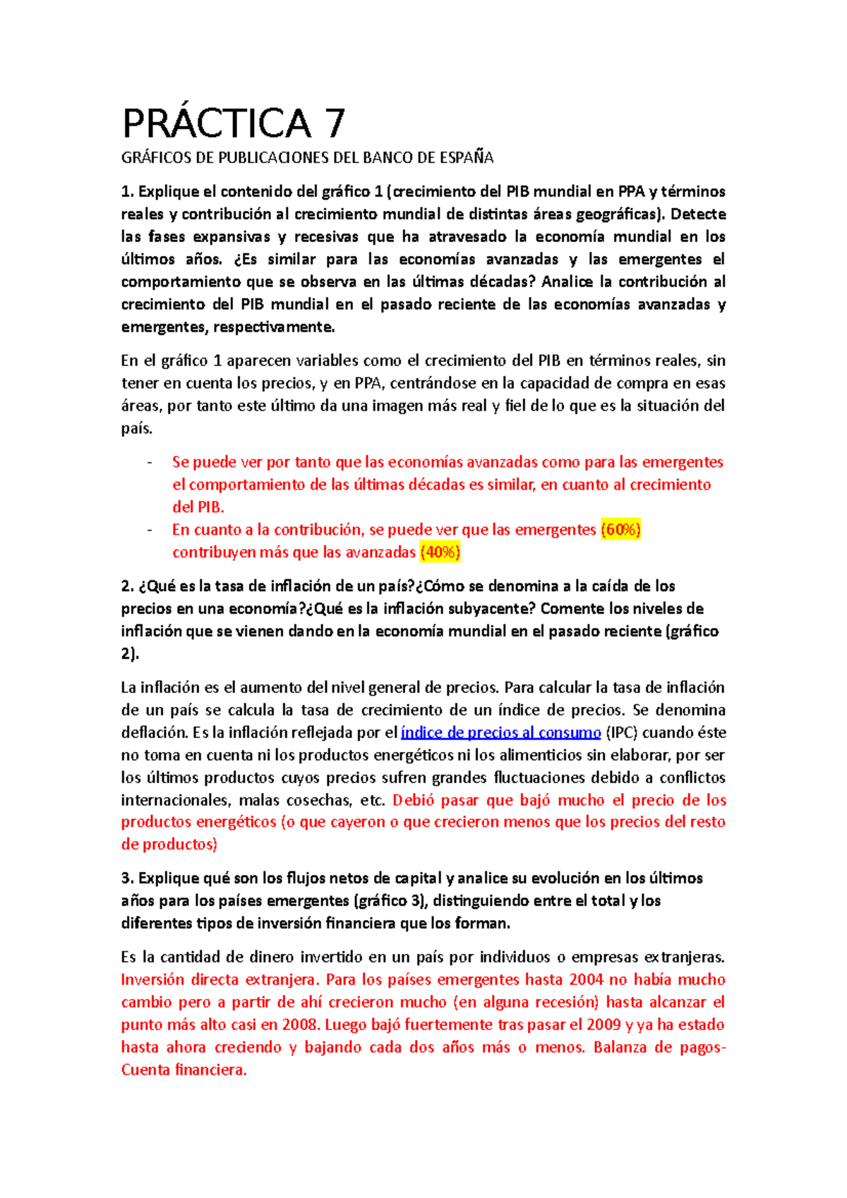 Práctica 7- corregida - PRÁCTICA 7 GRÁFICOS DE PUBLICACIONES DEL BANCO DE ESPAÑA Explique el ...