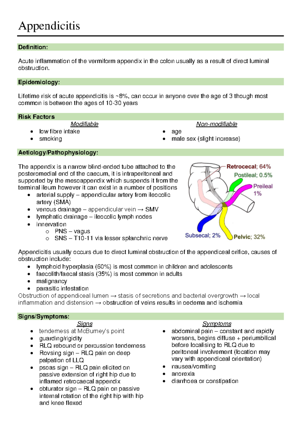 Appendicitis - Key disease entity - Appendicitis Definition: Acute ...