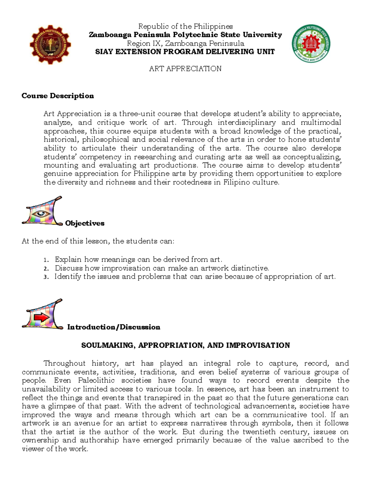 Lesson-10 Soulmaking- Appropriation-AND- Improvisation - Republic of ...