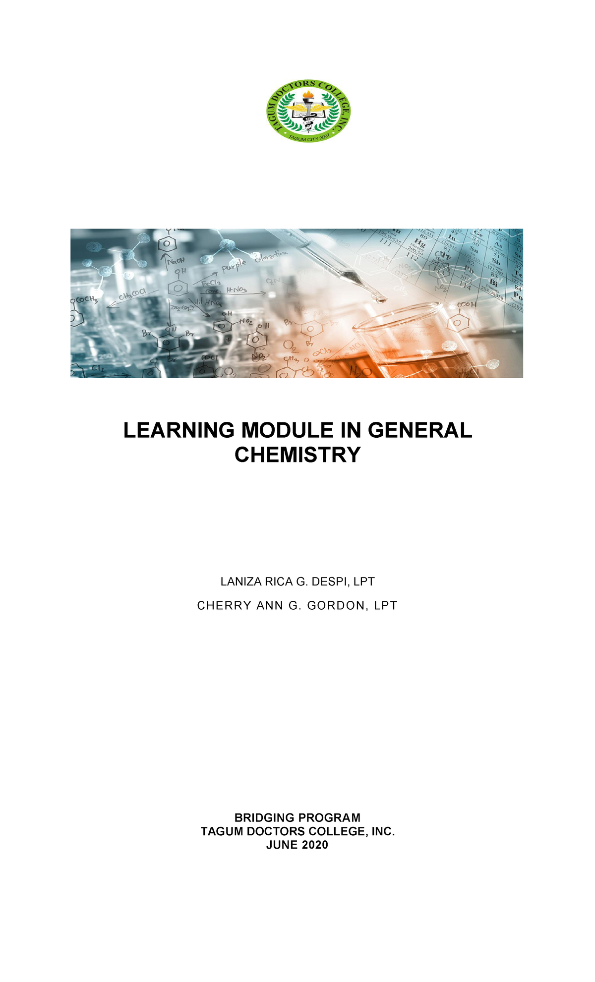 Module in General Chemistry - LEARNING MODULE IN GENERAL CHEMISTRY ...
