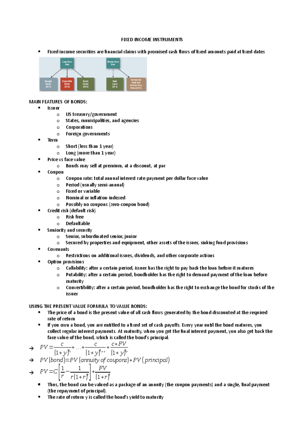 Fixed Income Instruments - FIXED INCOME INSTRUMENTS Fixed income ...