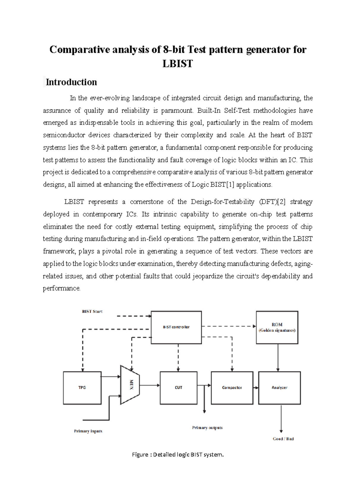 Synopsis - Report - Comparative analysis of 8-bit Test pattern ...