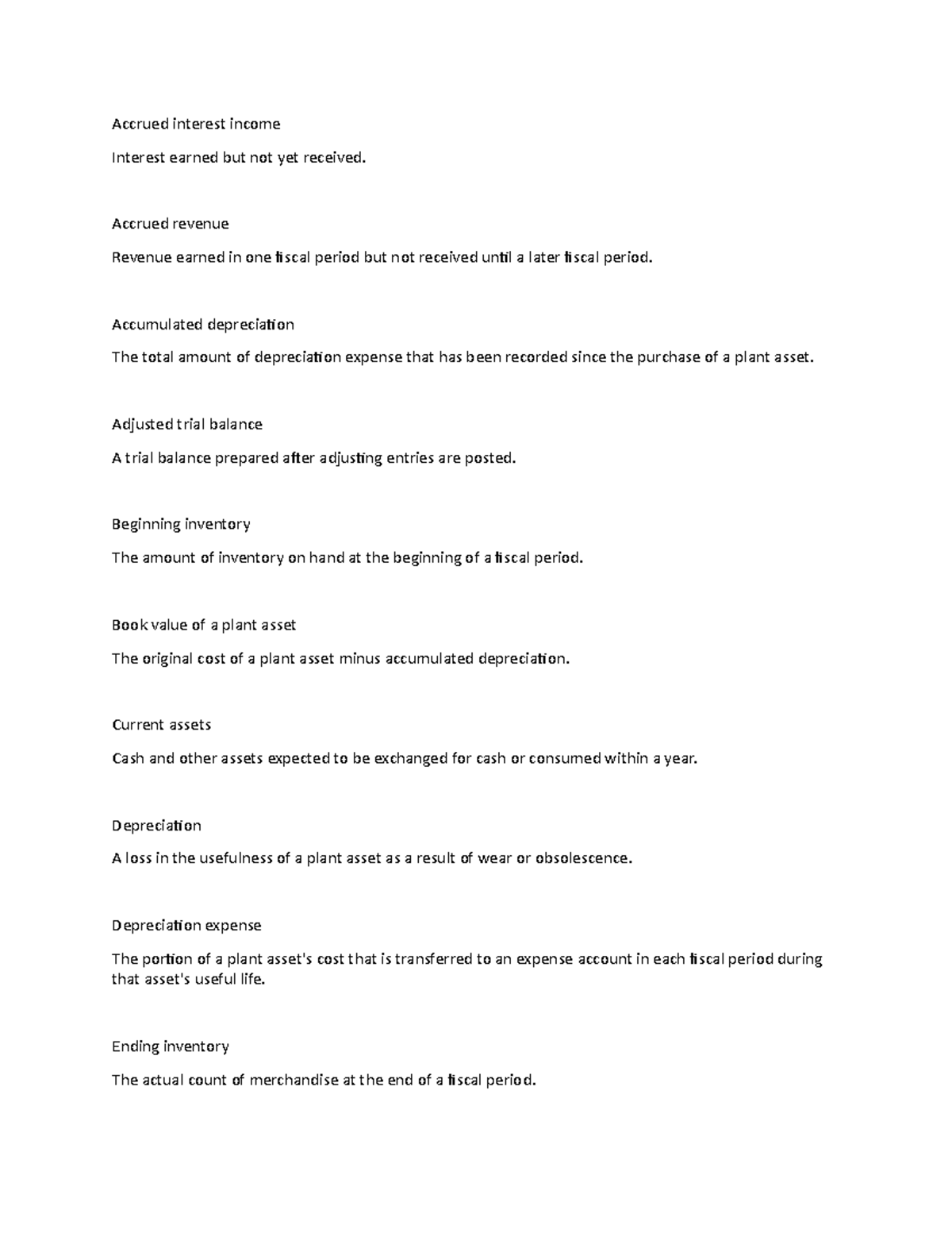 ACG 4940 lecture 4 - Accrued interest income Interest earned but not ...