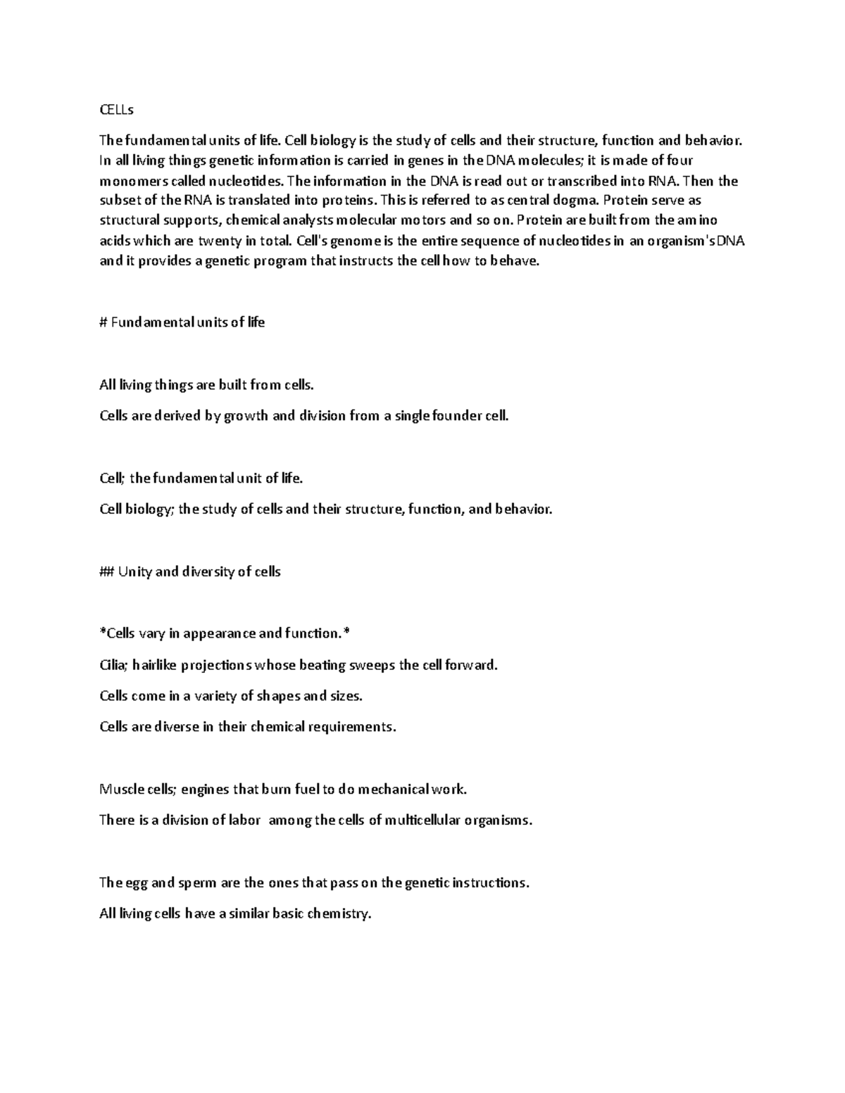 CELLs ECB 5th - Contains material for chapter 1 from Essential Cell ...