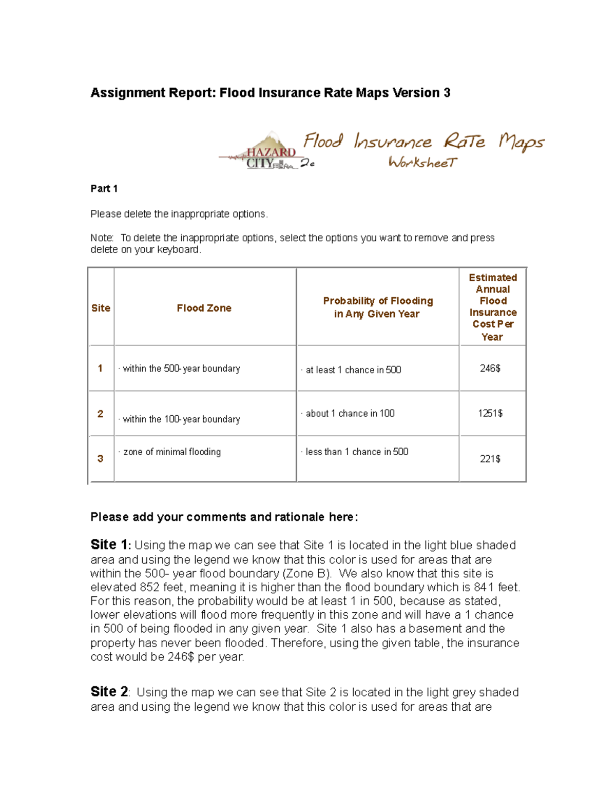 Part 7 Flood Risk - Project - Assignment Report: Flood Insurance Rate ...