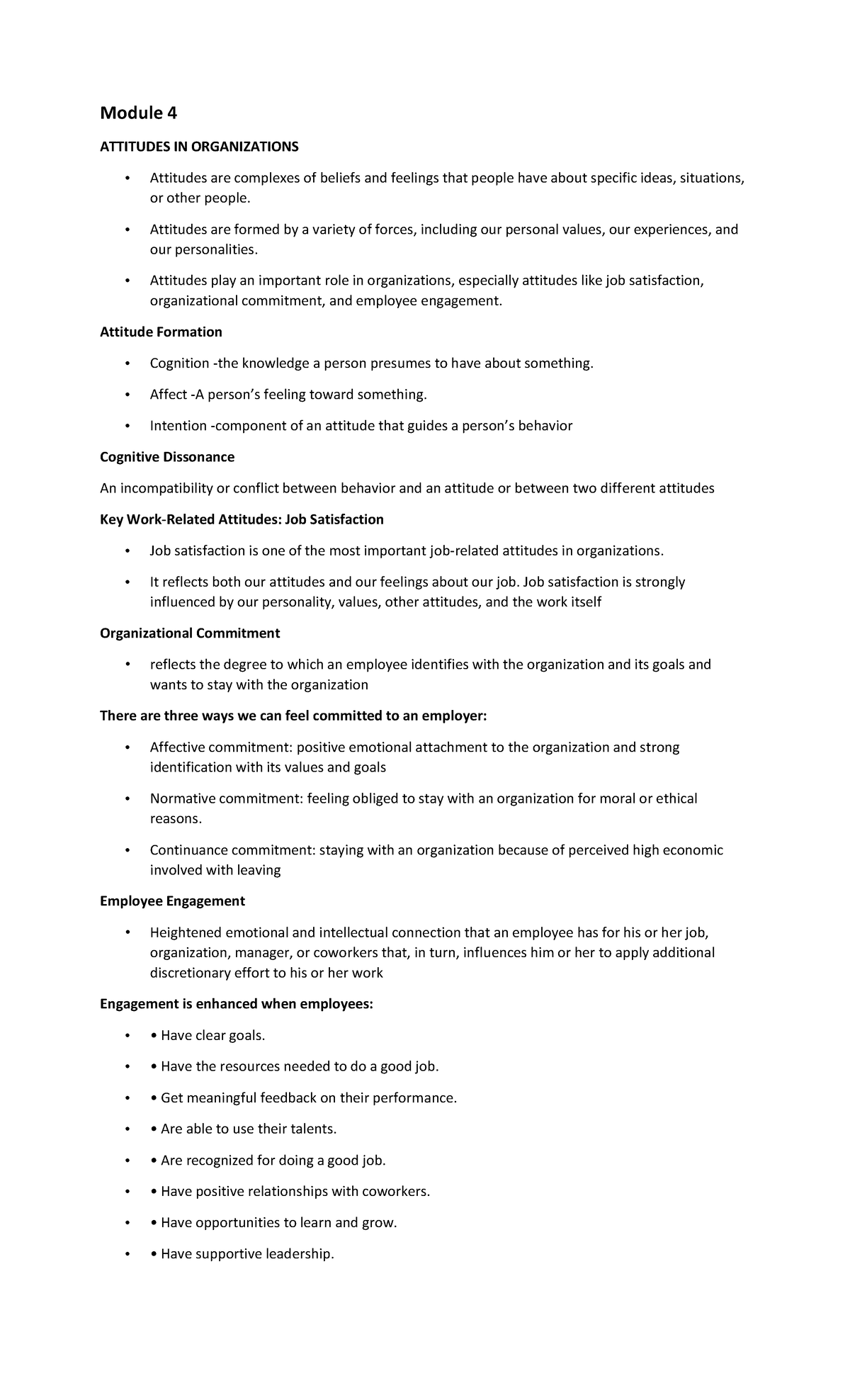 Org behavior mod-4-7 - .... - Module 4 ATTITUDES IN ORGANIZATIONS ...