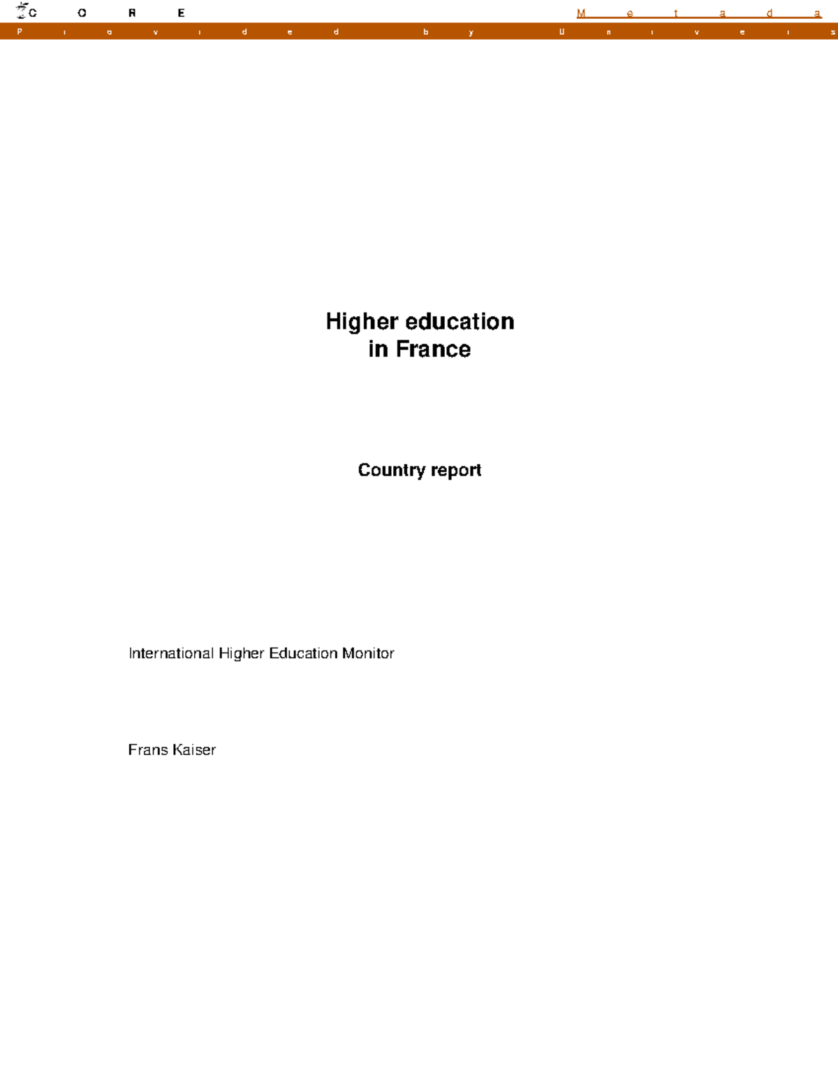 11463480 - Technologie - Higher education in France Country report ...