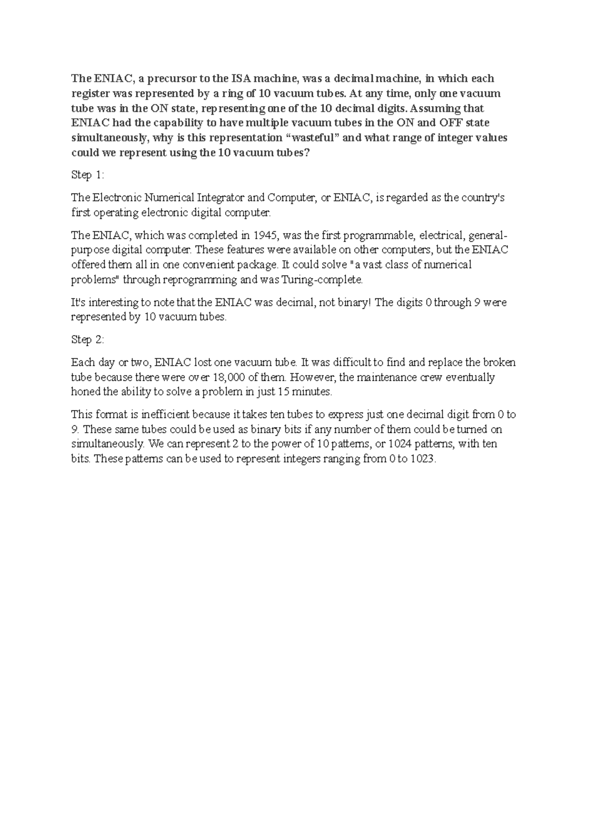 Why Eniac is “wasteful” - The ENIAC, a precursor to the ISA machine ...