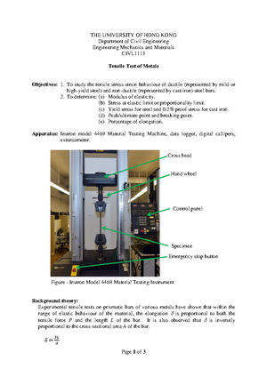 Casting lab report - THE UNIVERSITY OF HONG KONG Department of Civil ...