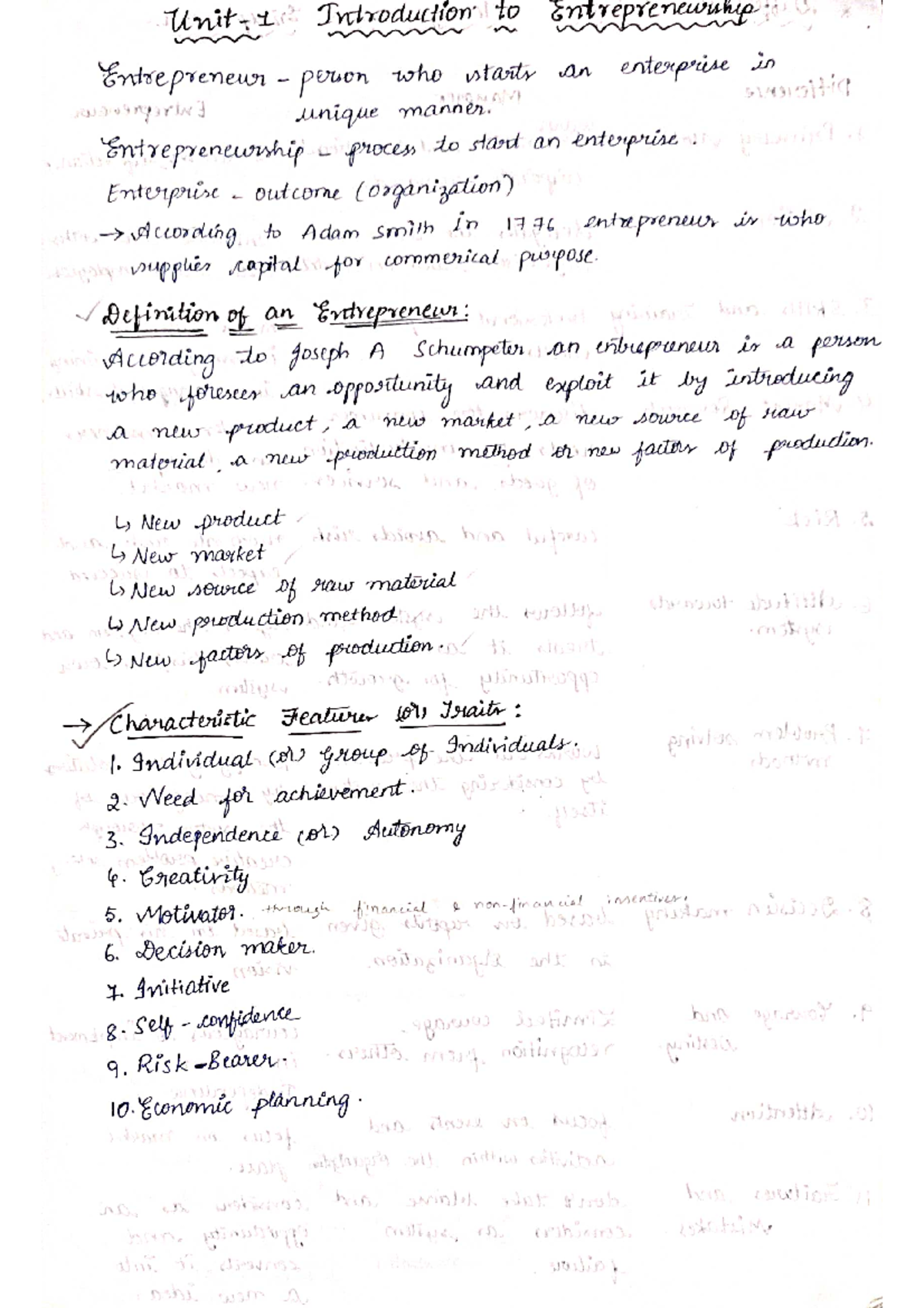 Entrepreneurship Unit -1 Notes - Unit 1 Introduction to Entrepreneurus ...