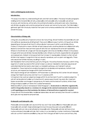 Unit 5 - illustrated report on cell biology - Cell Biology Yasmin ...