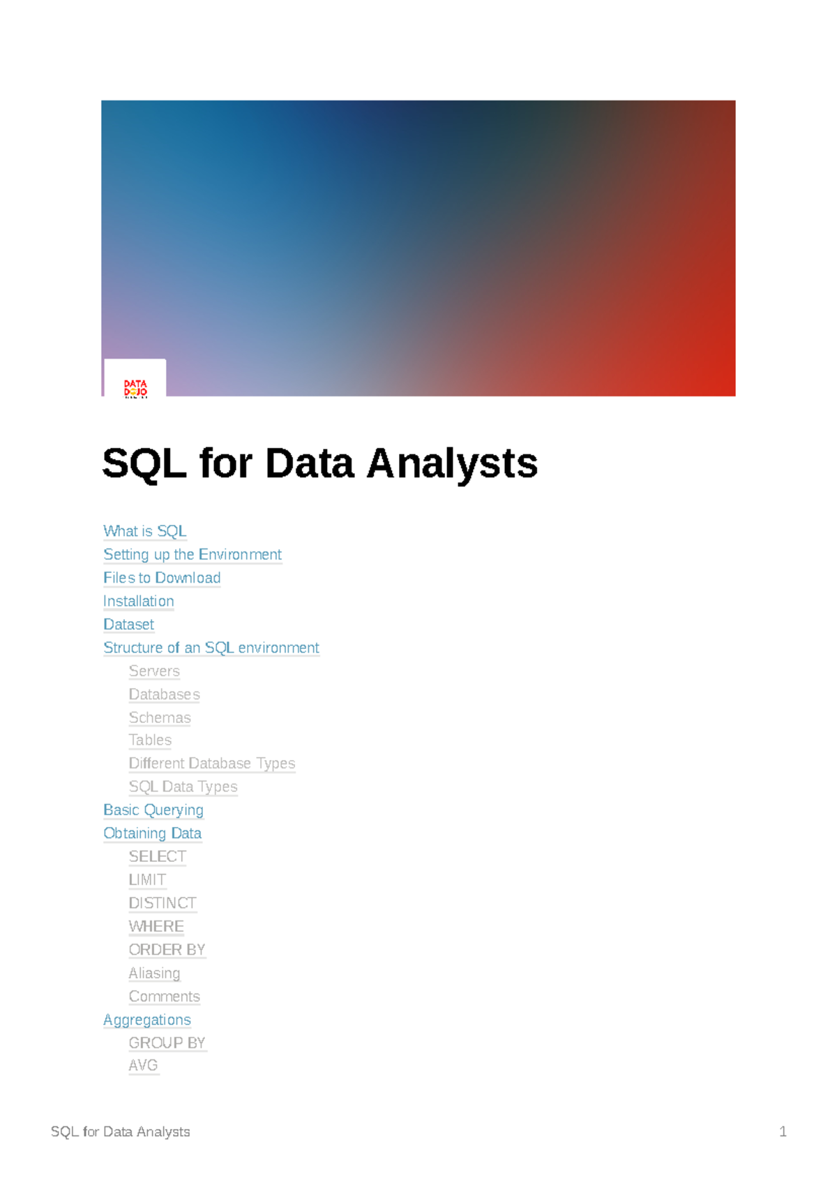 SQL For Data Analysts - Sql handbook for informatics students. For ...