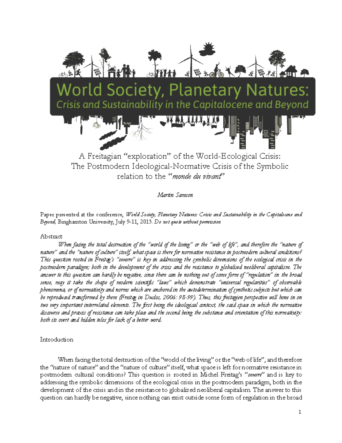 Samson-paper-formatted - A Freitagian “exploration” of the World ...