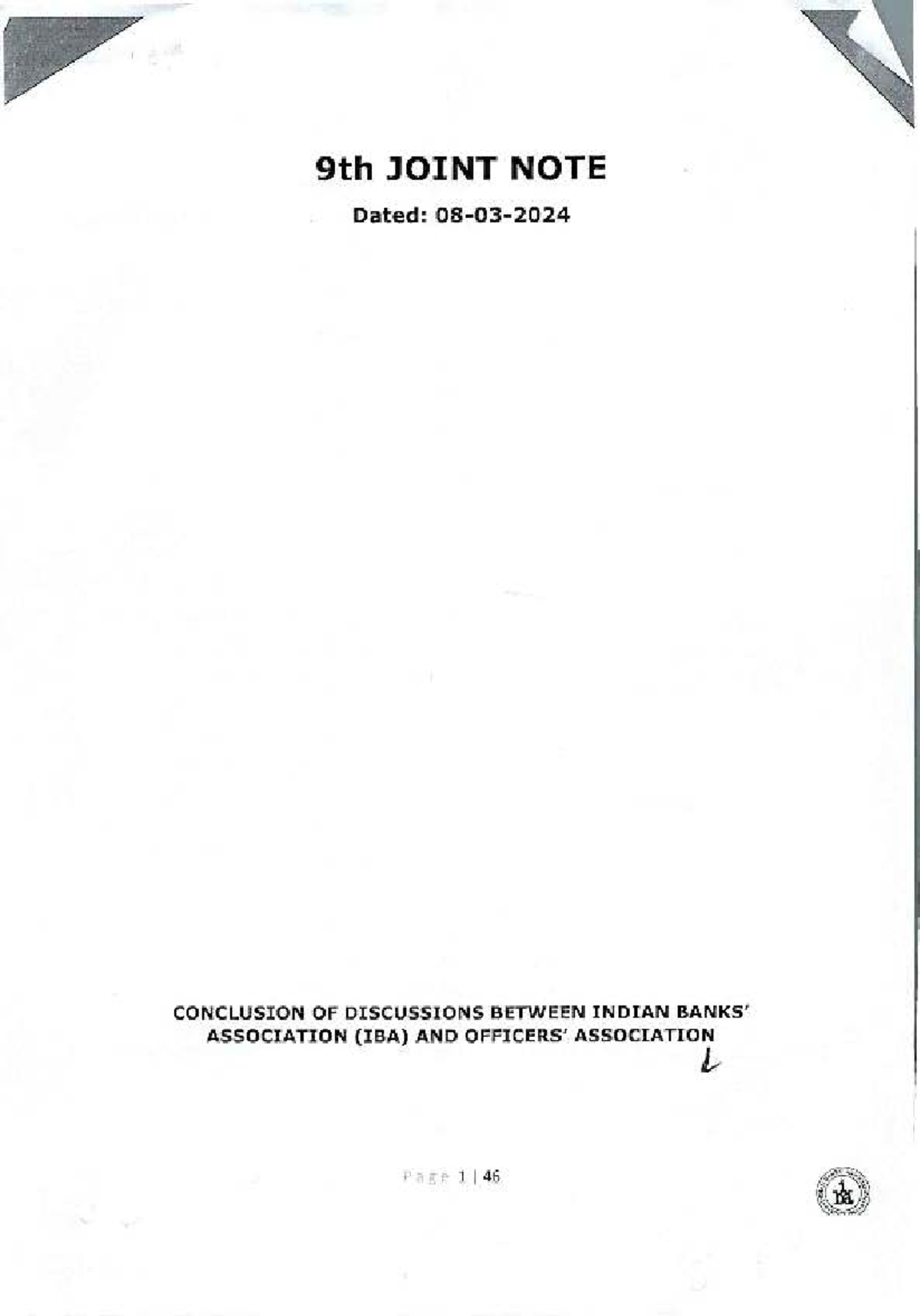 9th Joint Note 08032024 - 9th JOINT NOTE Dated: 08-03- CONCLUSION OF ...