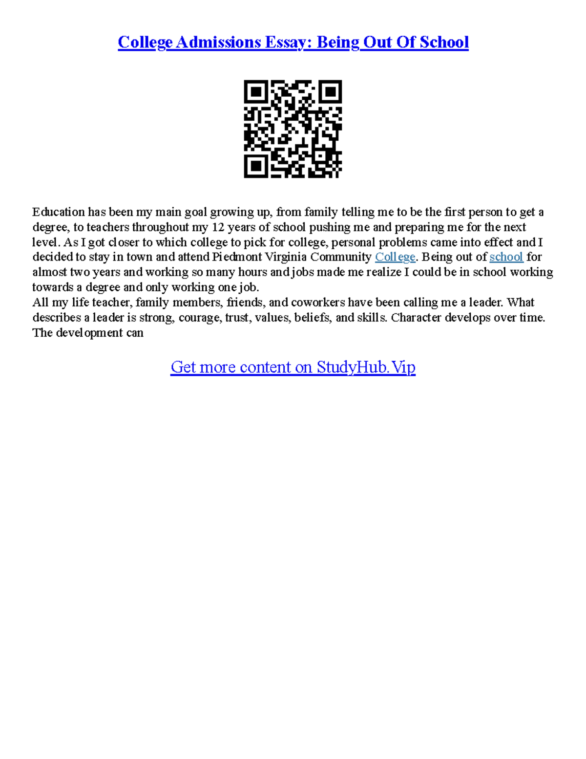 Bad College Essay Examples - College Admissions Essay: Being Out Of ...