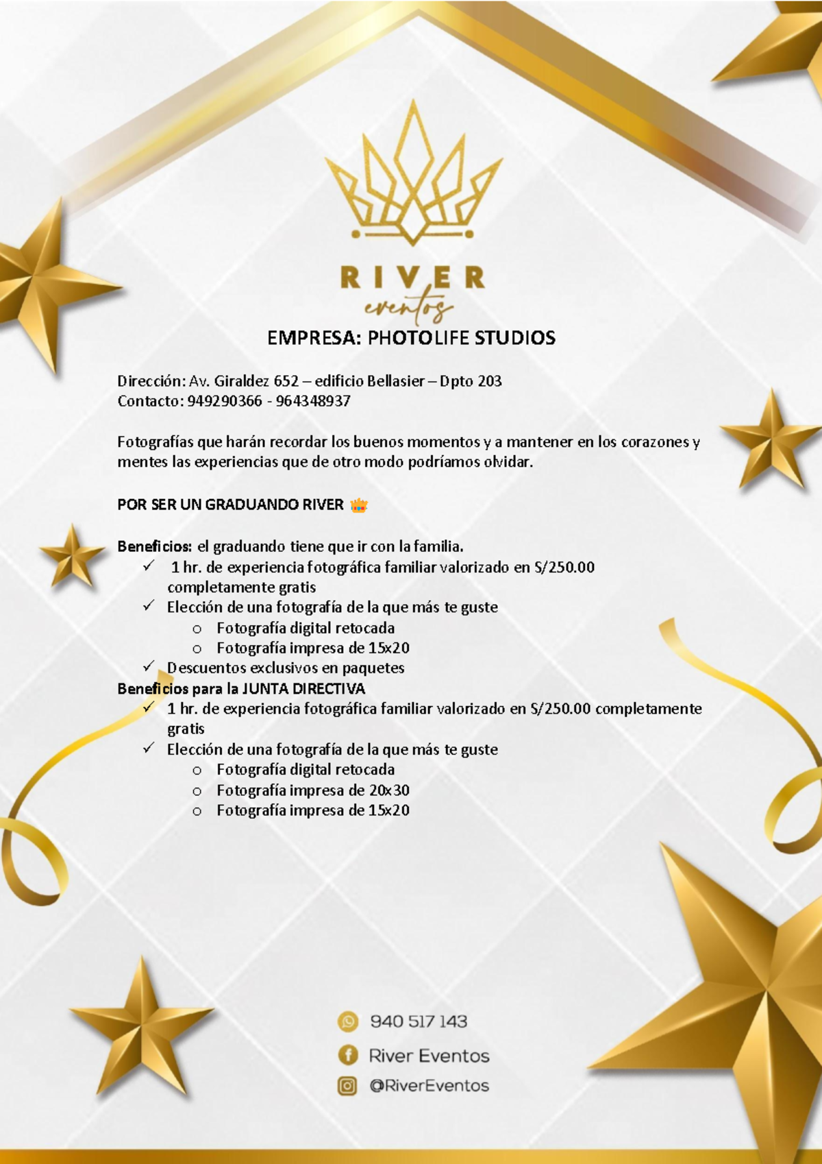 3. Photolife Studios - RIBER - EMPRESA: PHOTOLIFE STUDIOS Dirección: Av ...