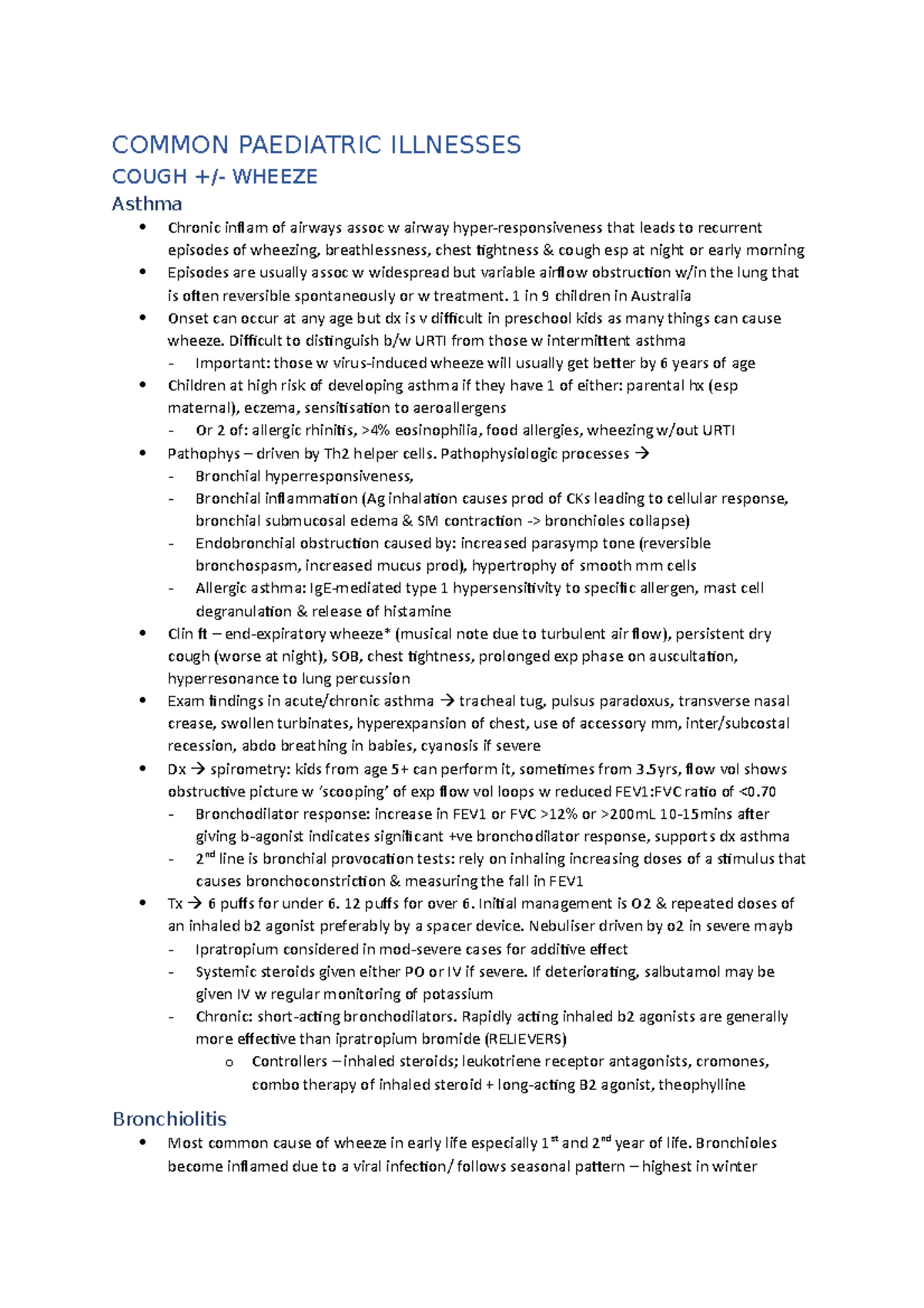 Common paediatric illnesses - COMMON PAEDIATRIC ILLNESSES COUGH ...