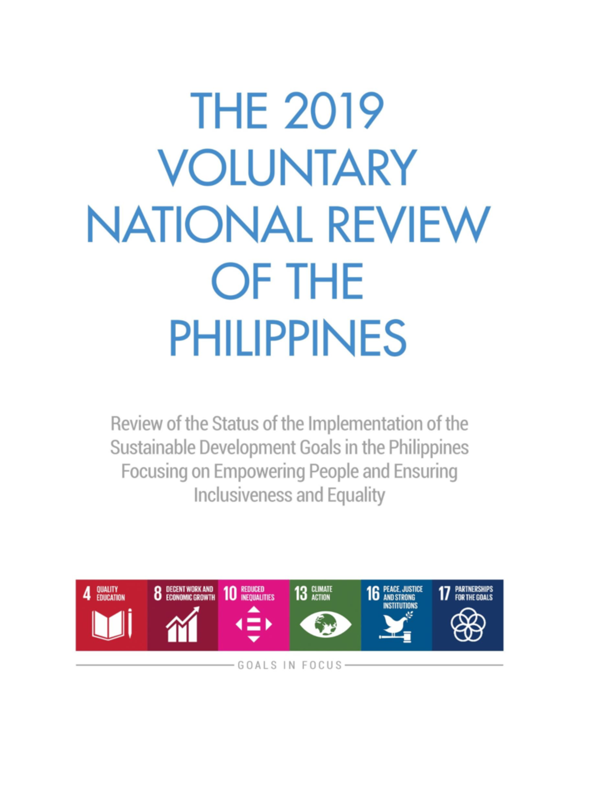 Voluntary National Review 2019 Philippines - Table of Contents I ...