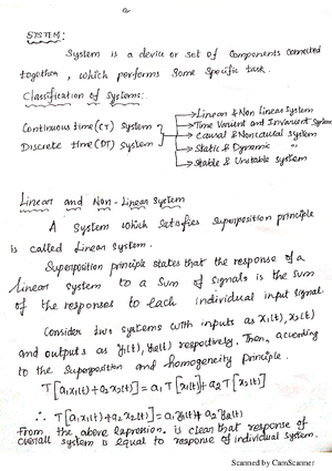 Signal and system 1 - Unit1 - Linear Systems and signal processing ...
