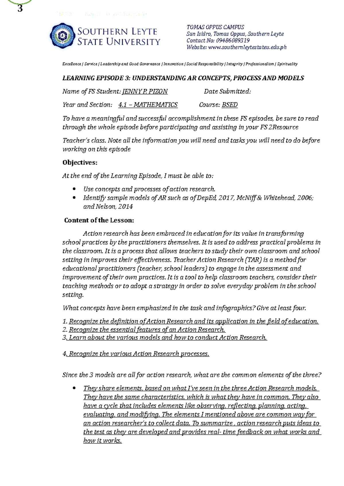 FS Leraning Episode 3 - Final - LEARNING EPISODE 3: UNDERSTANDING AR CONCEPTS, PROCESS AND ...