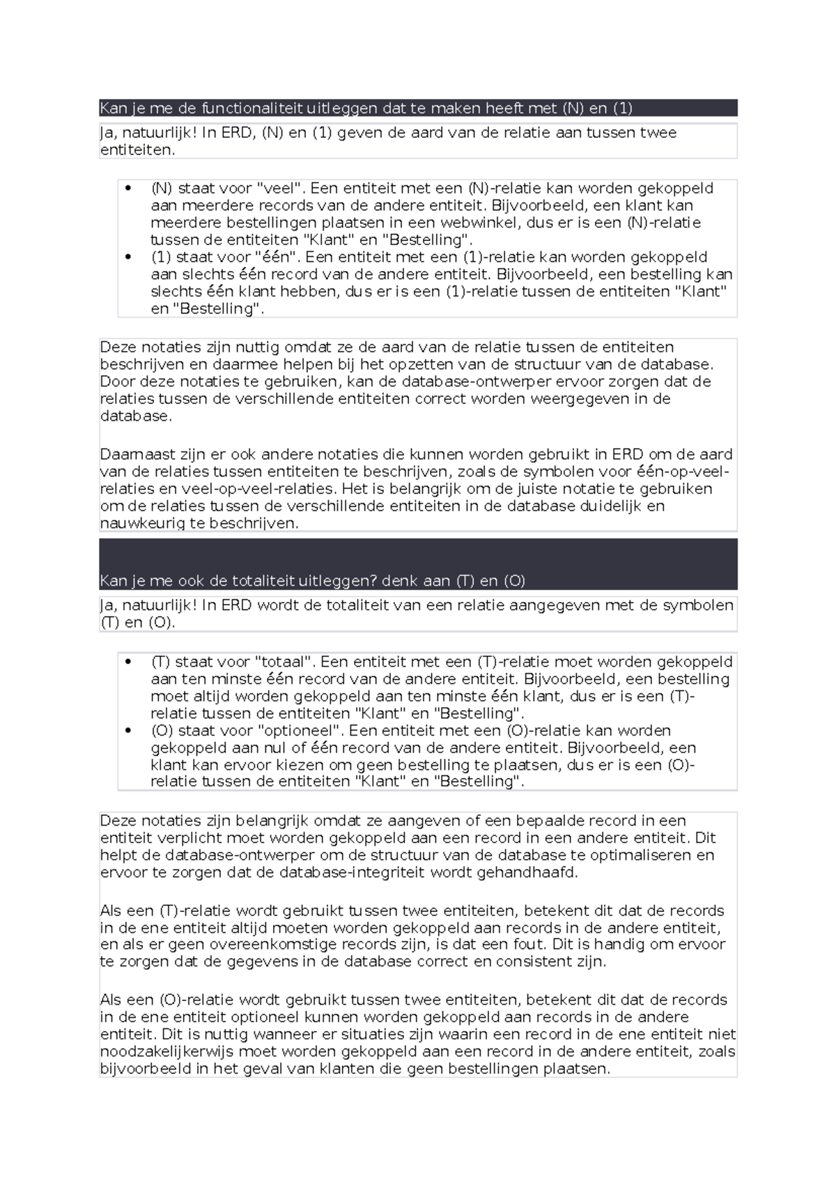 Functionaliteit - Goede samenvatting - Kan je me de functionaliteit ...