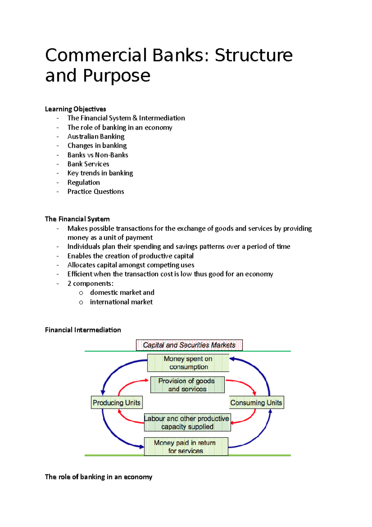 CBM-Lecture-2 - Lecture notes 2 - Commercial Banks: Structure and ...