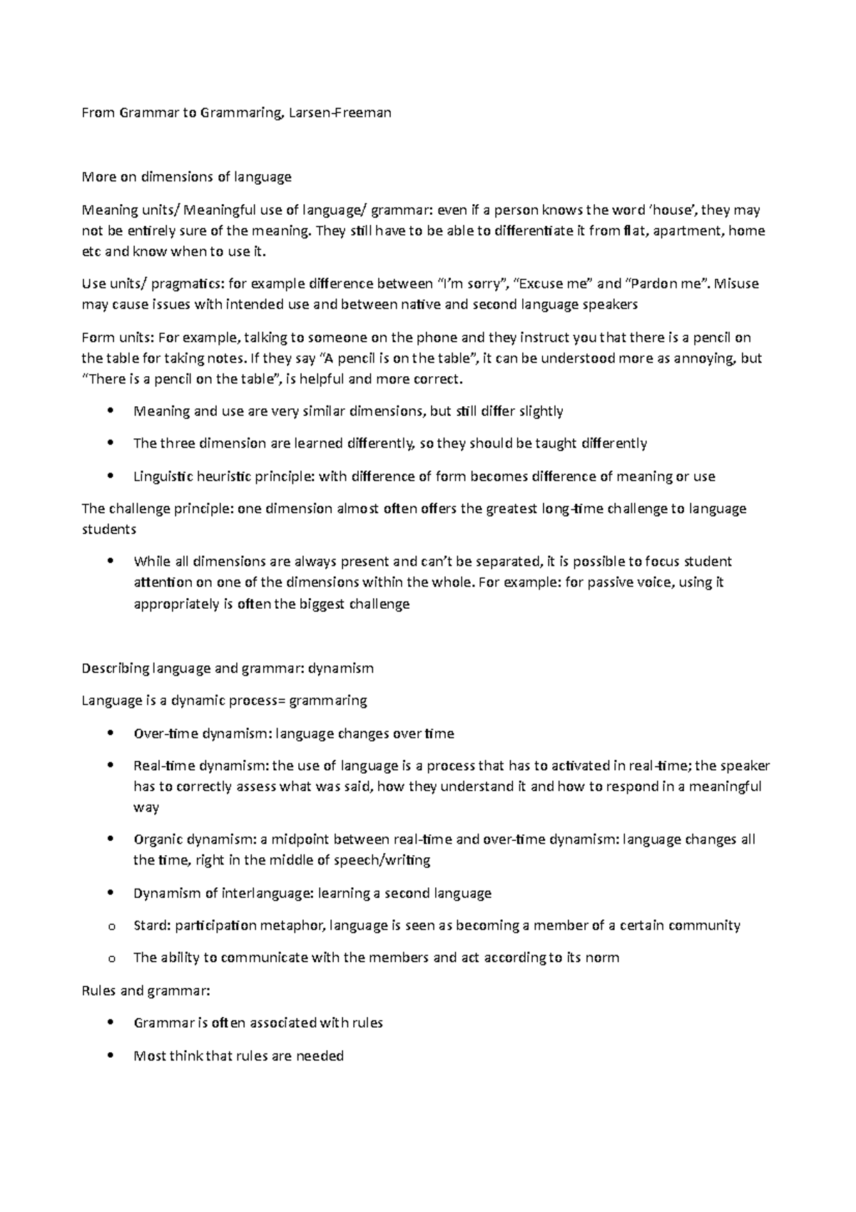 Teaching Language: From Grammar to Grammaring notes - From Grammar to ...