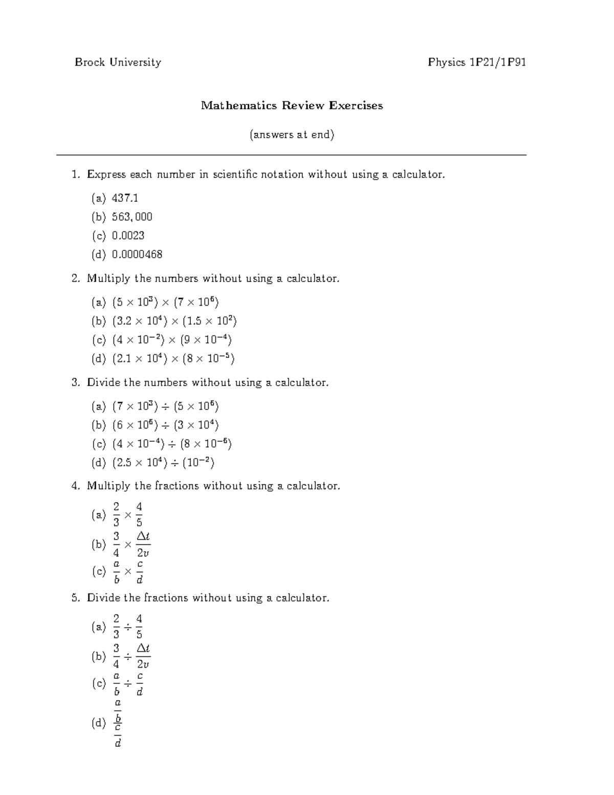 Mechanics and Introduction to Relativity Sample/practice exam 2014 ...