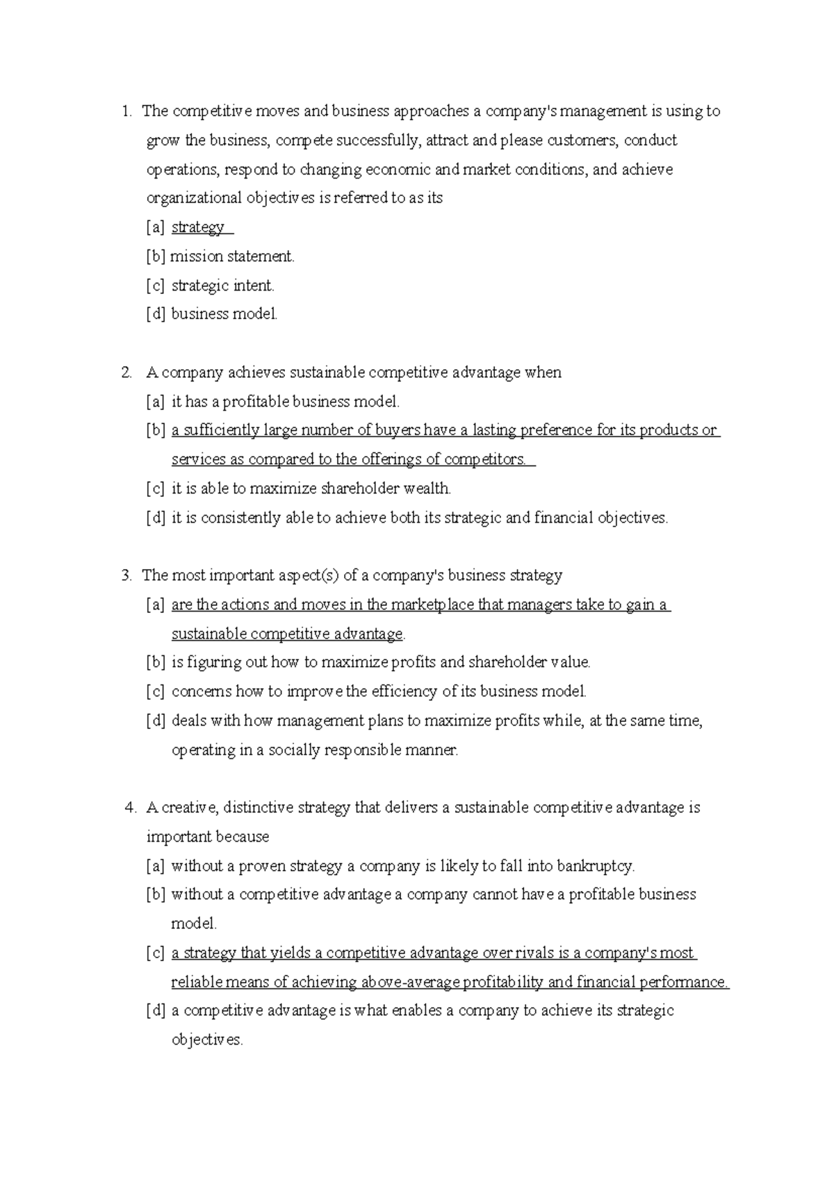 Ujian latihan Overall answer - The competitive moves and business ...