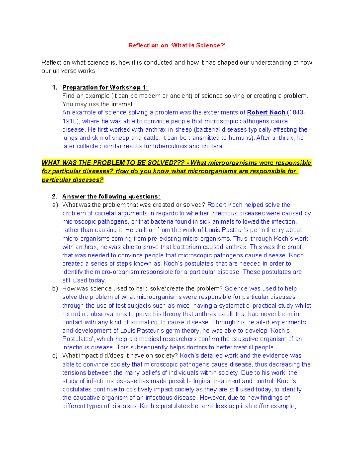 What is Science - Reflection - Reflection on ‘What is Science?’ Reflect ...