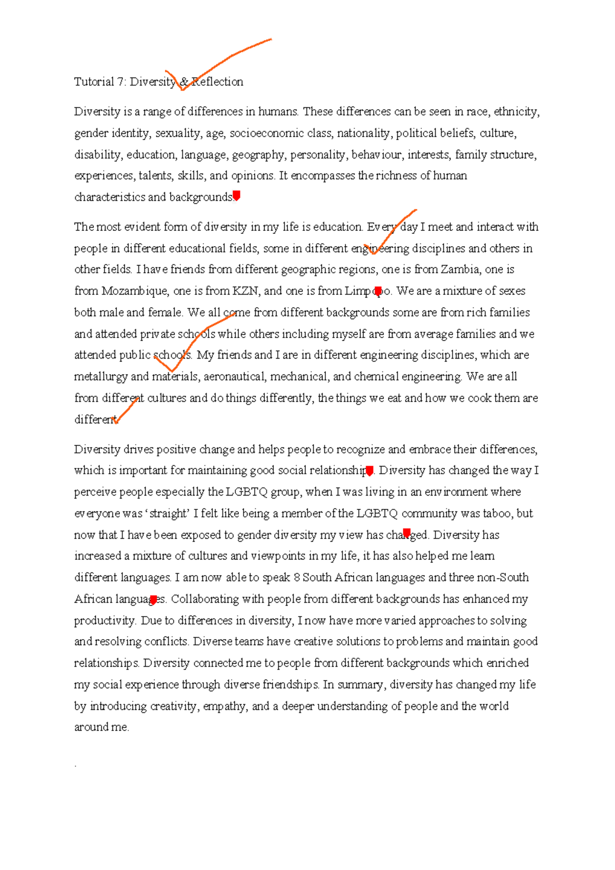 Annotated-Tutorial7 - Tutorial 7: Diversity & Reflection Diversity is a ...